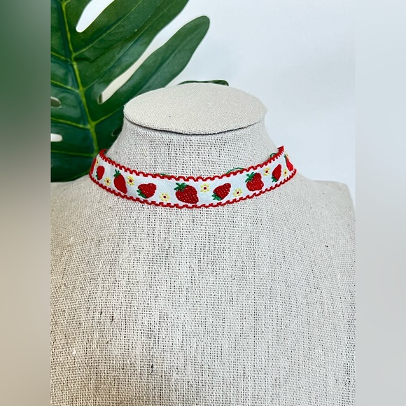Eklectyc | Jewelry | Cottagecore Strawberry Choker Retro Handmade ...
